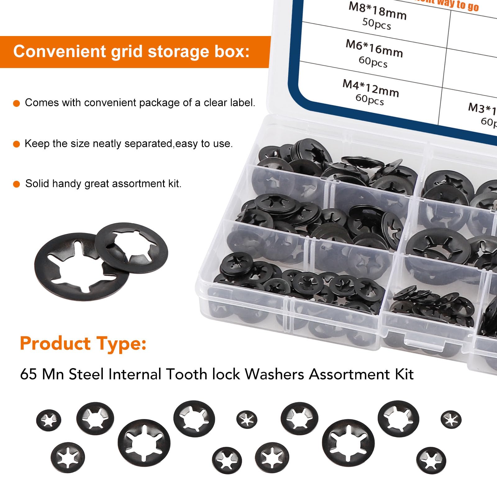 Snapklik.com : Lordhardware 350Pcs Internal Tooth Star Lock Washers M3 ...