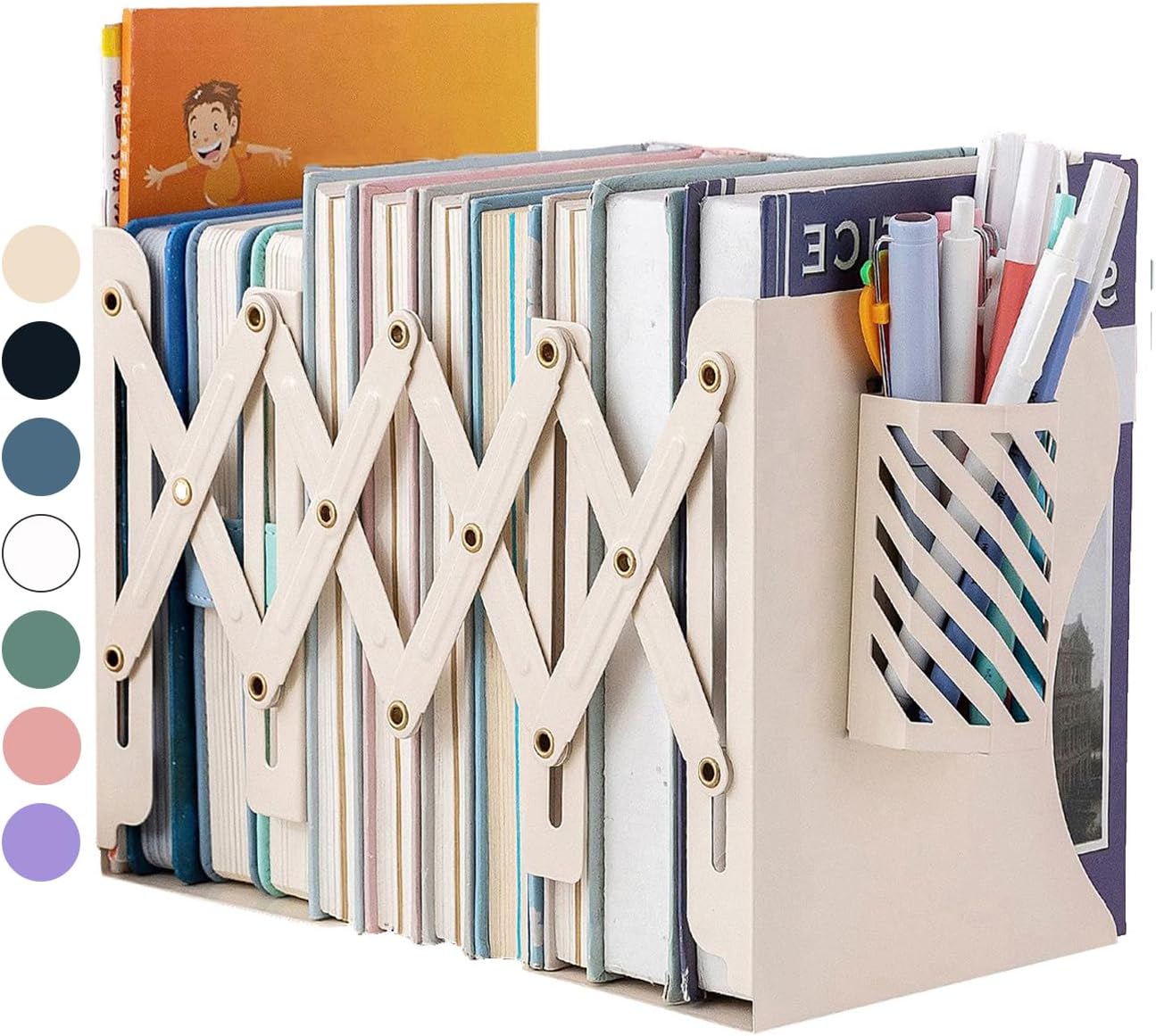 Amazon.com: Kingsmile Book Ends, Adjustable Bookends for Shelves, Metal ...