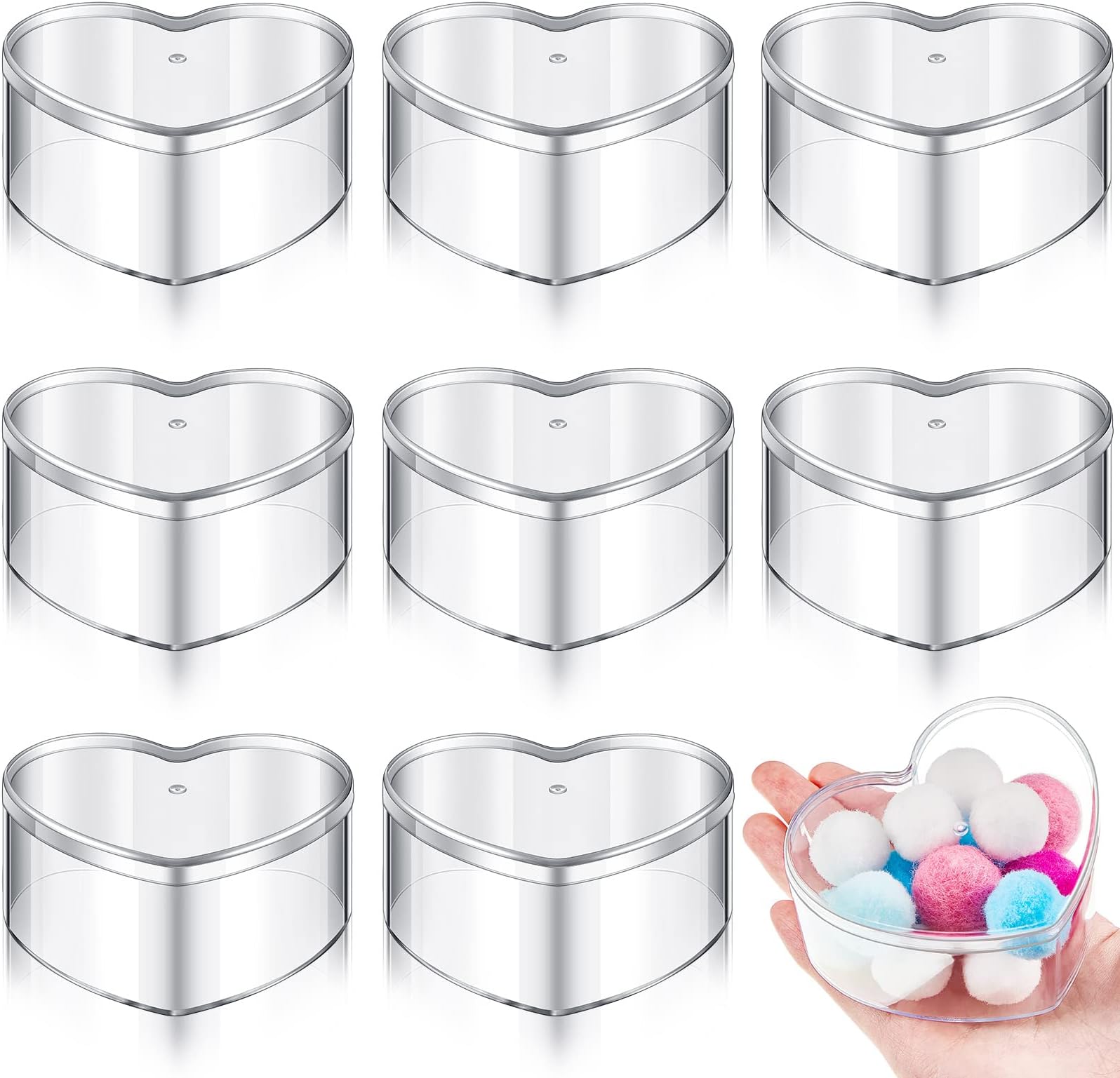 Amazon.com: 8 Pieces Clear Acrylic Plastic Jewelry Box Mini Storage Box ...