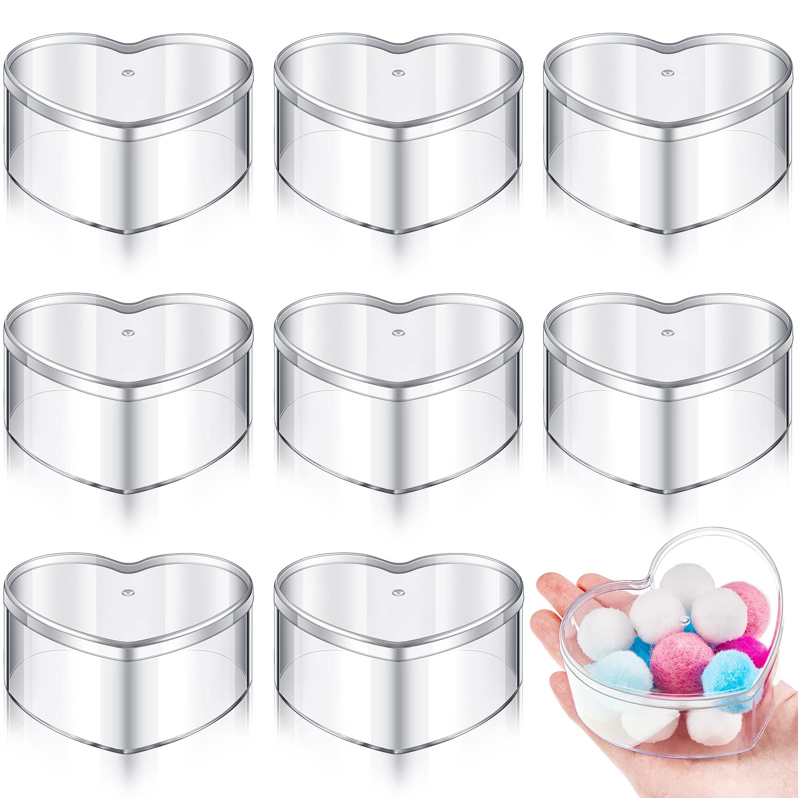 Amazon.com: 8 Pieces Clear Acrylic Plastic Jewelry Box Mini Storage Box ...