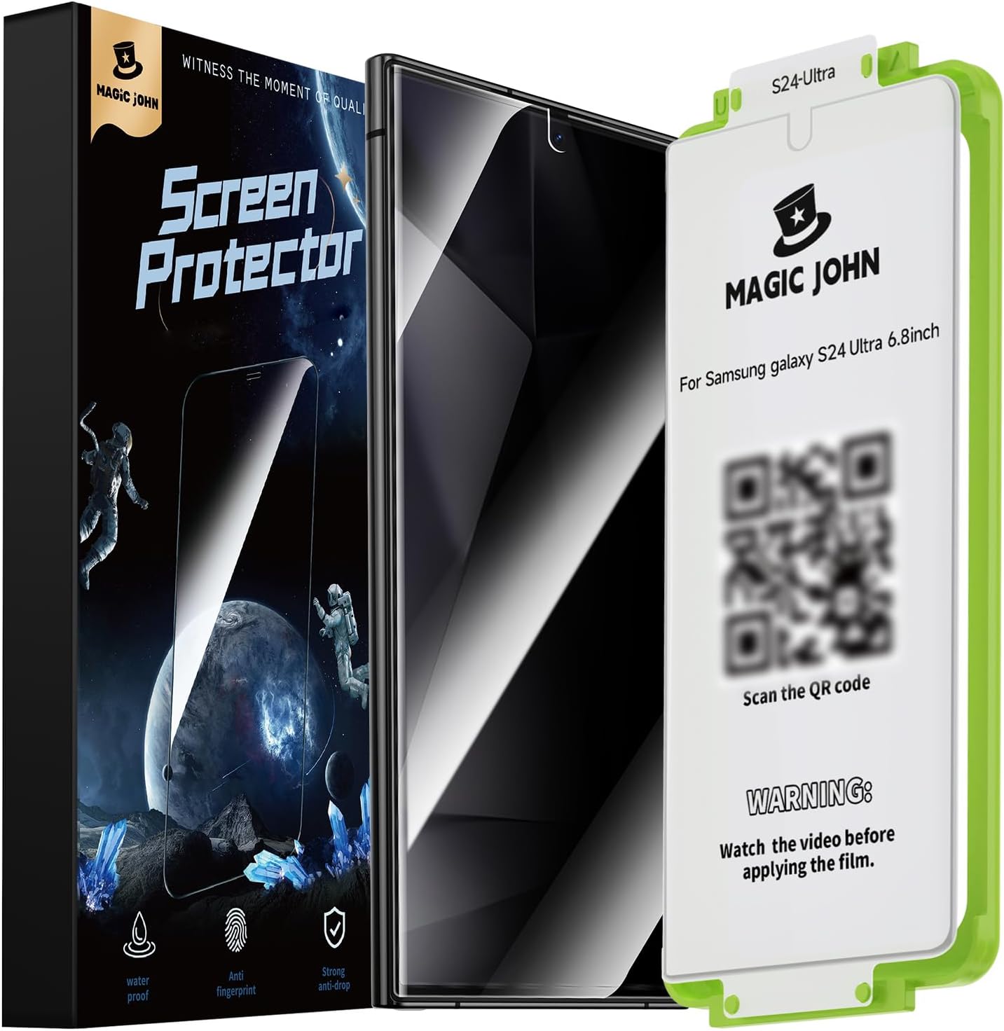 Amazon.com: MAGIC JOHN 2 Pack for Samsung Galaxy S24 Ultra Privacy ...