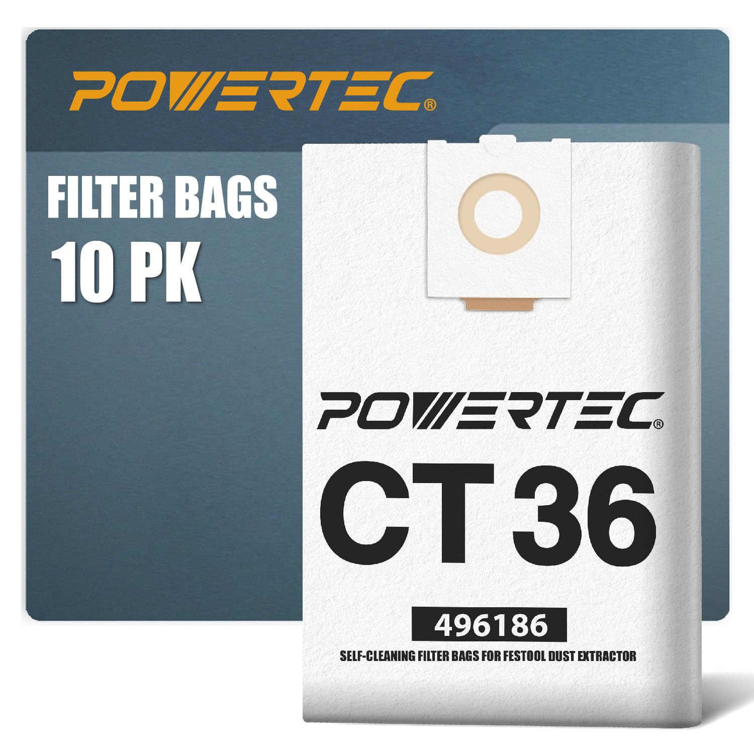 Amazon.com: POWERTEC 496186 Selfclean Filter Bag for Festool CT 36 ...