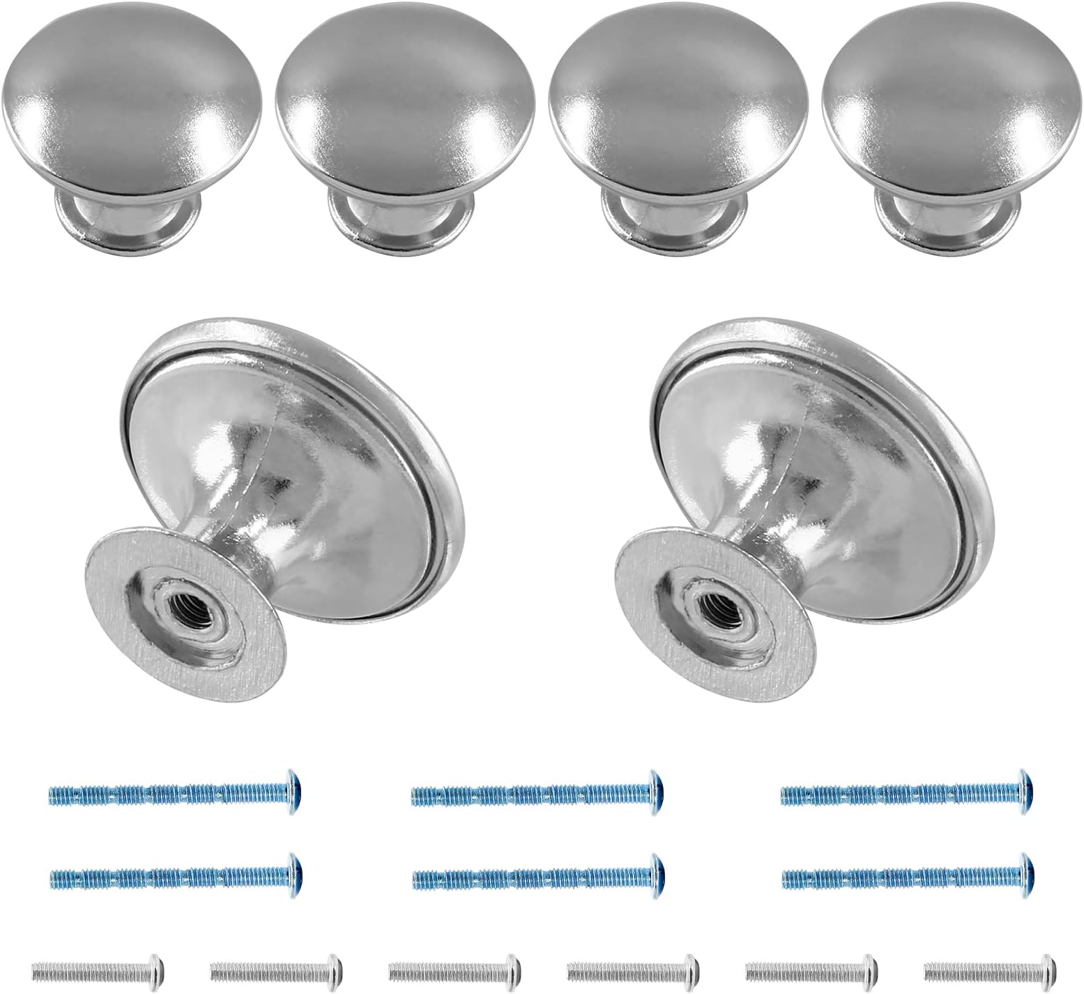 Antrader Flat Black Cabinet Hardware Round Knob with Mounting Screws, 1 ...