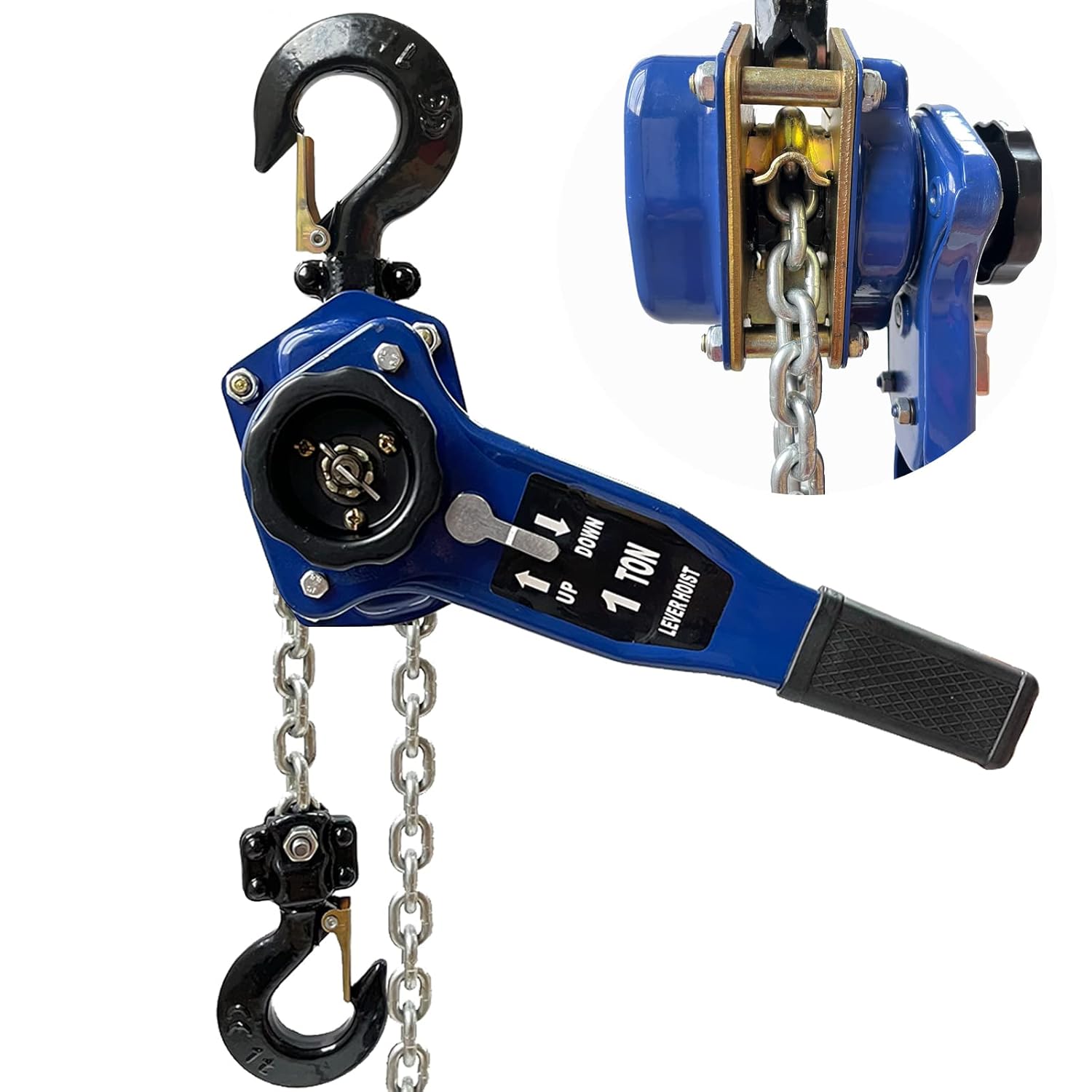 Amazon.co.jp: timiland チェーンブロック レバーブロック 1t/1000KG 【3Mングチェーン】レバーホイスト軽量 小型 高品質锰钢G80 レバー ブロック荷締機 ...