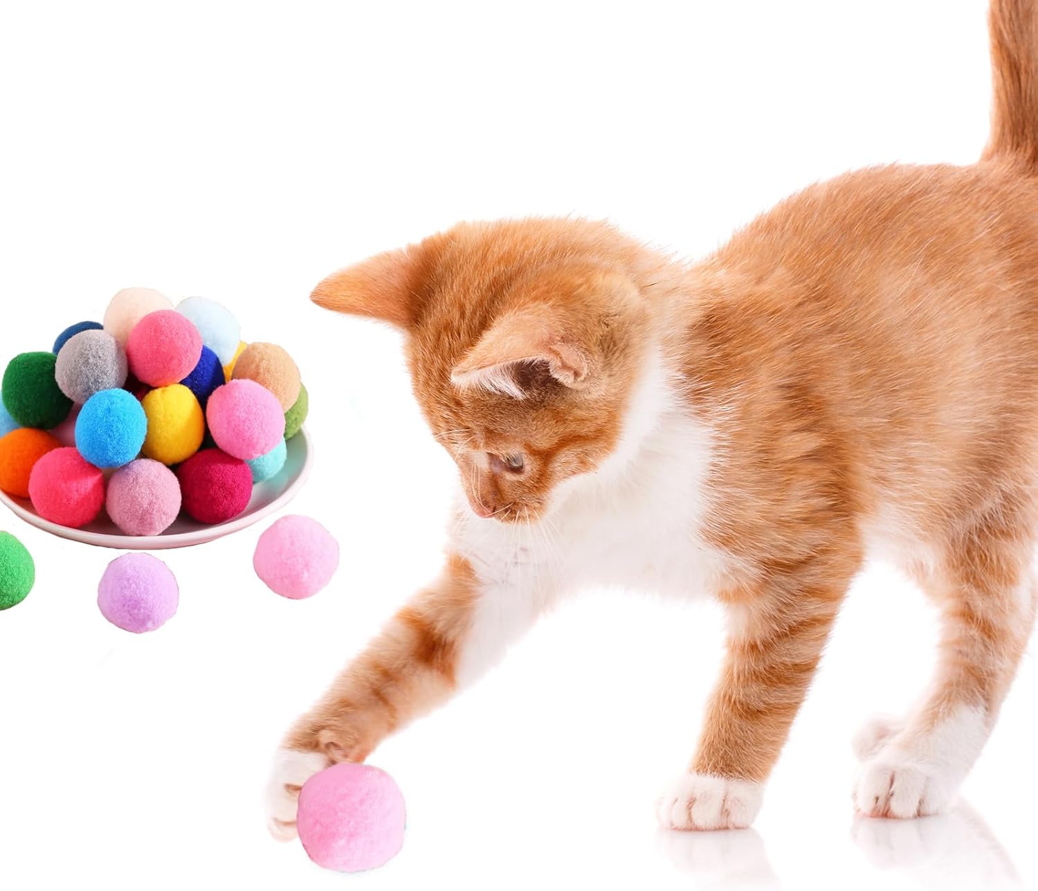 Amazon.com : Beomdst cat Ball Toy Teasing cat Toy catching Fur Ball pet ...