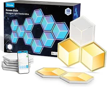 Govee Glide Hexagon Light Panels Ultra, 3D Wall Lights with DIY, RGBIC ...