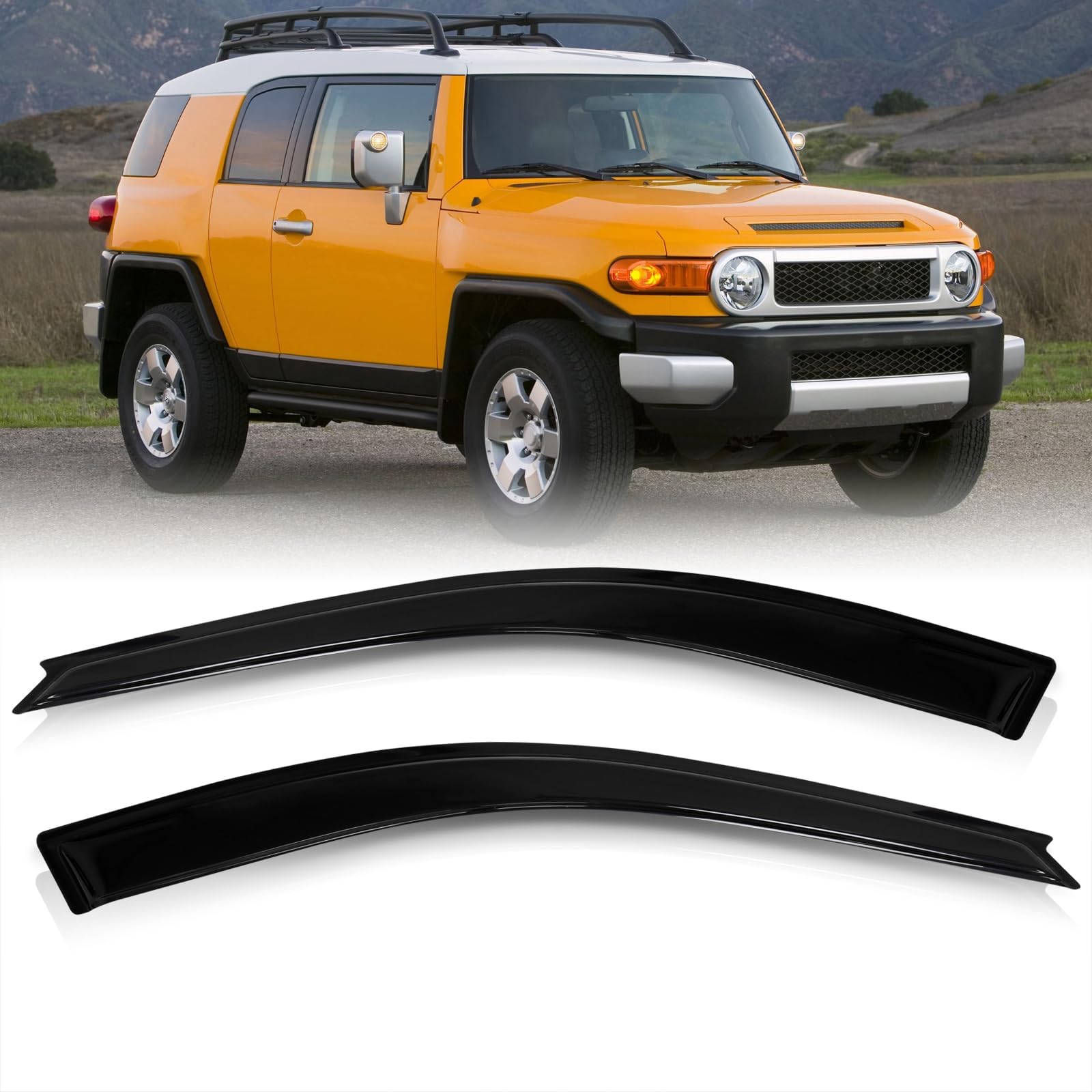 Amazon.com: AJP Distributors JDM 2PCS Tape-On Side Door Window Visor ...