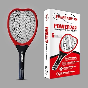 EVEREADY GIVE ME RED Mosquito Racquet | Large Mesh Area| Shock ...