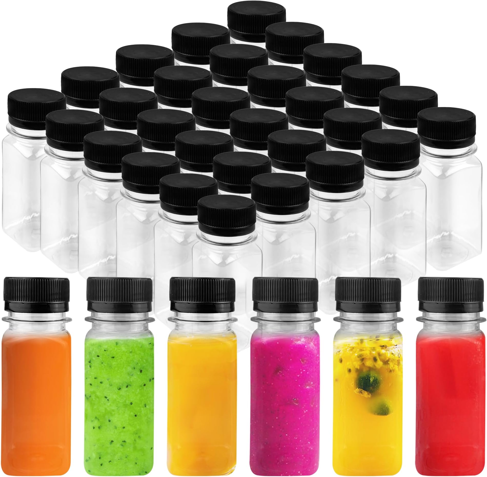 Amazon.com: MUMULULU 36 PCS 2 Oz Small Plastic Juice Bottles with Caps ...