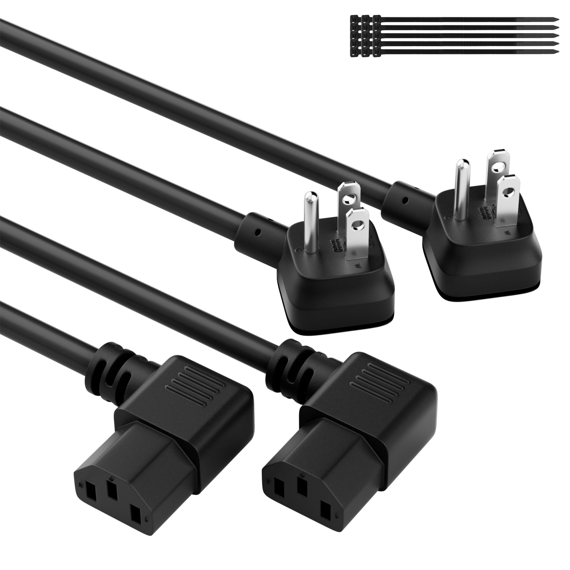 Amazon.com: Elecan 3-Prong 45 Degree Flat to 90 Angled Plug Replacement ...