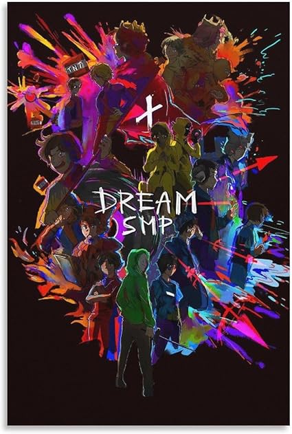 Amazon.com: Dream SMP Anime Poster for Room Aesthetic Canvas Wall Art ...