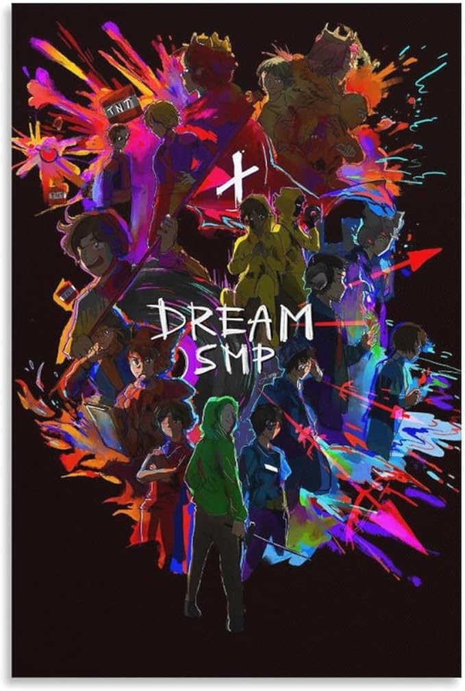 Amazon.com: Dream SMP Anime Poster for Room Aesthetic Canvas Wall Art ...