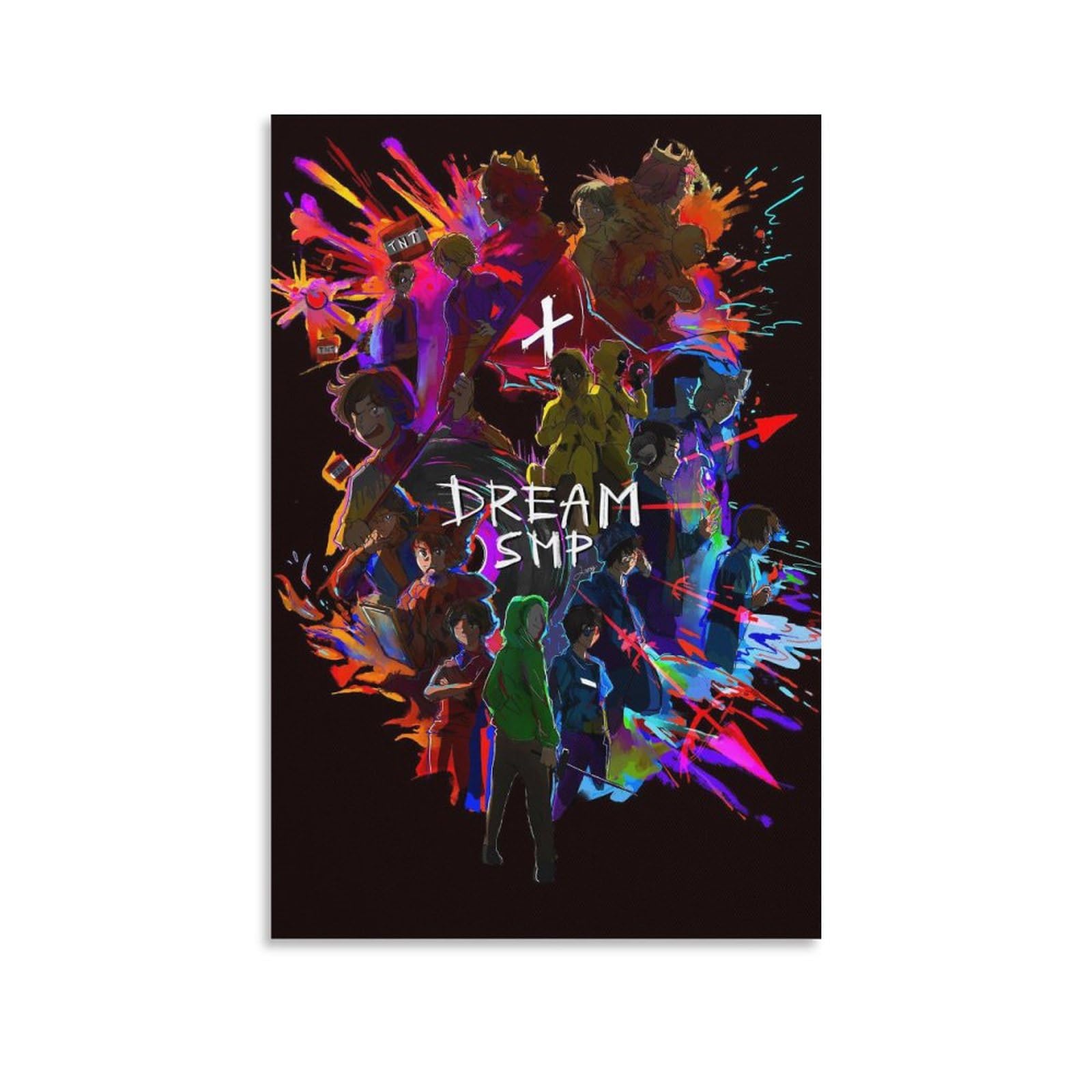 Amazon.com: Dream SMP Anime Poster for Room Aesthetic Canvas Wall Art ...