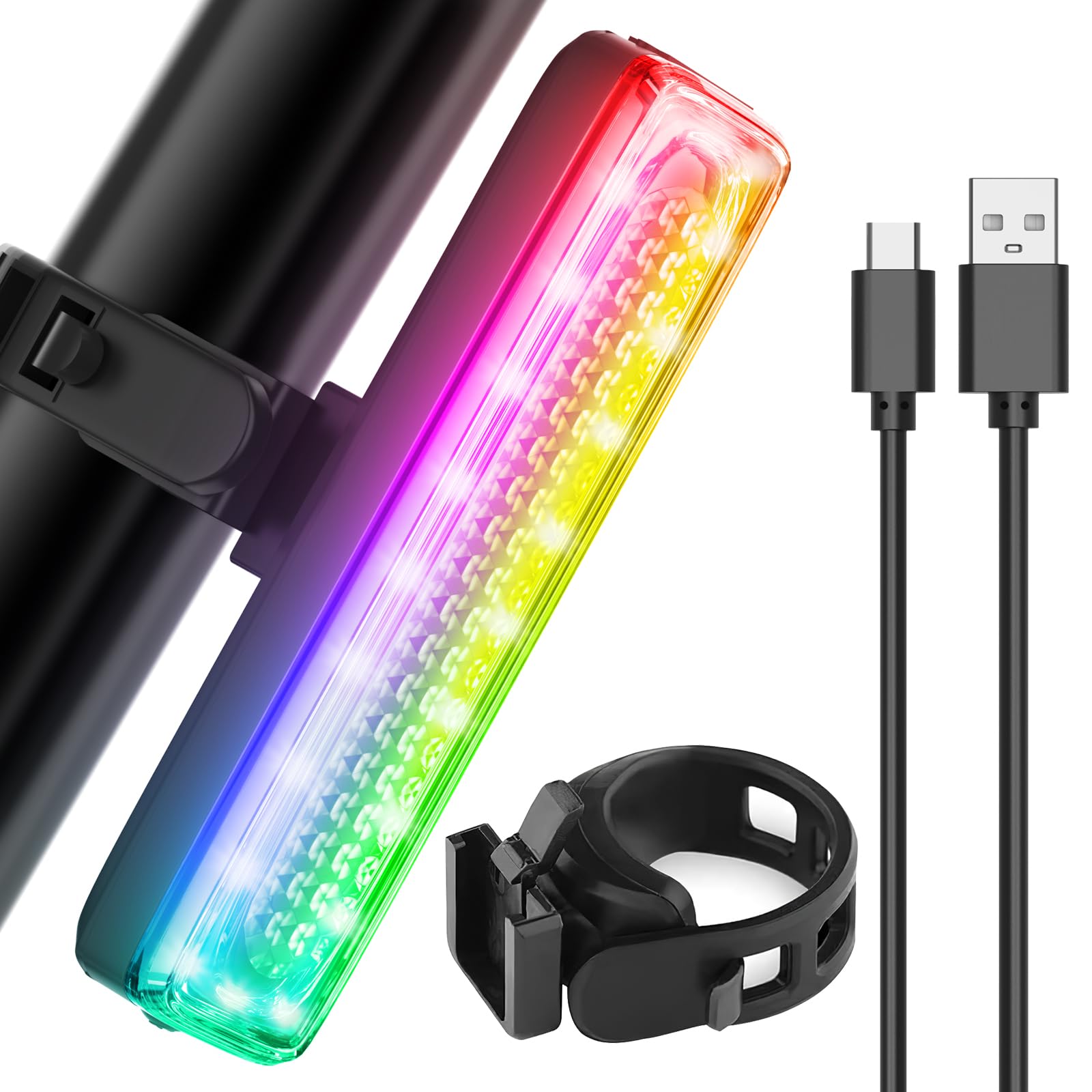 Amazon.com : Bike Tail Light, LED Bicycle Rear Light with RGB Colors ...