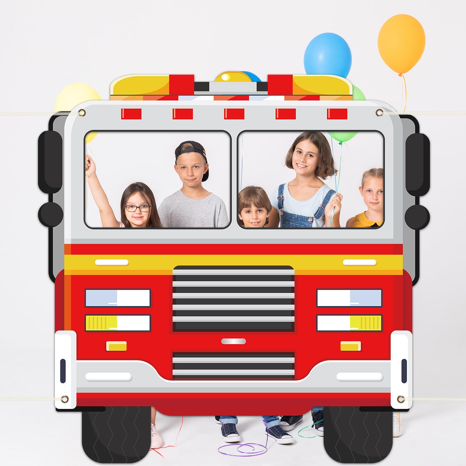 Kids Birthday Party Props Firefighter Photo Booth Props Kit - 25 Piece ...