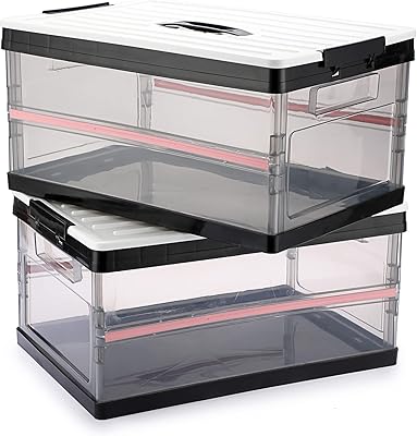 Citylife 3 PCS Plastic Storage Bins with Latching Lids Clear File Box ...