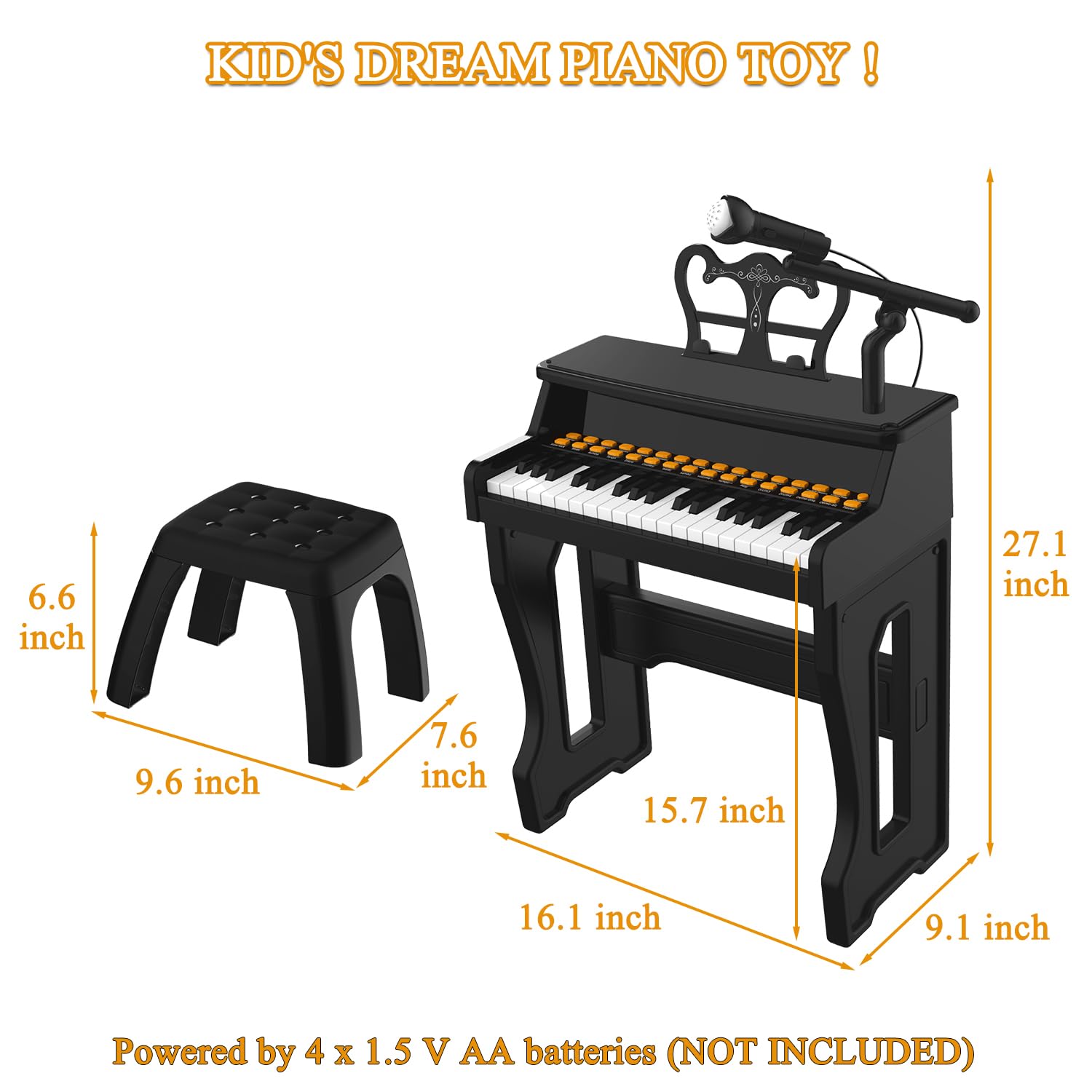 Keyboard Piano for Kids, Toddler Piano Toys 37 Keys Kid Musical ...