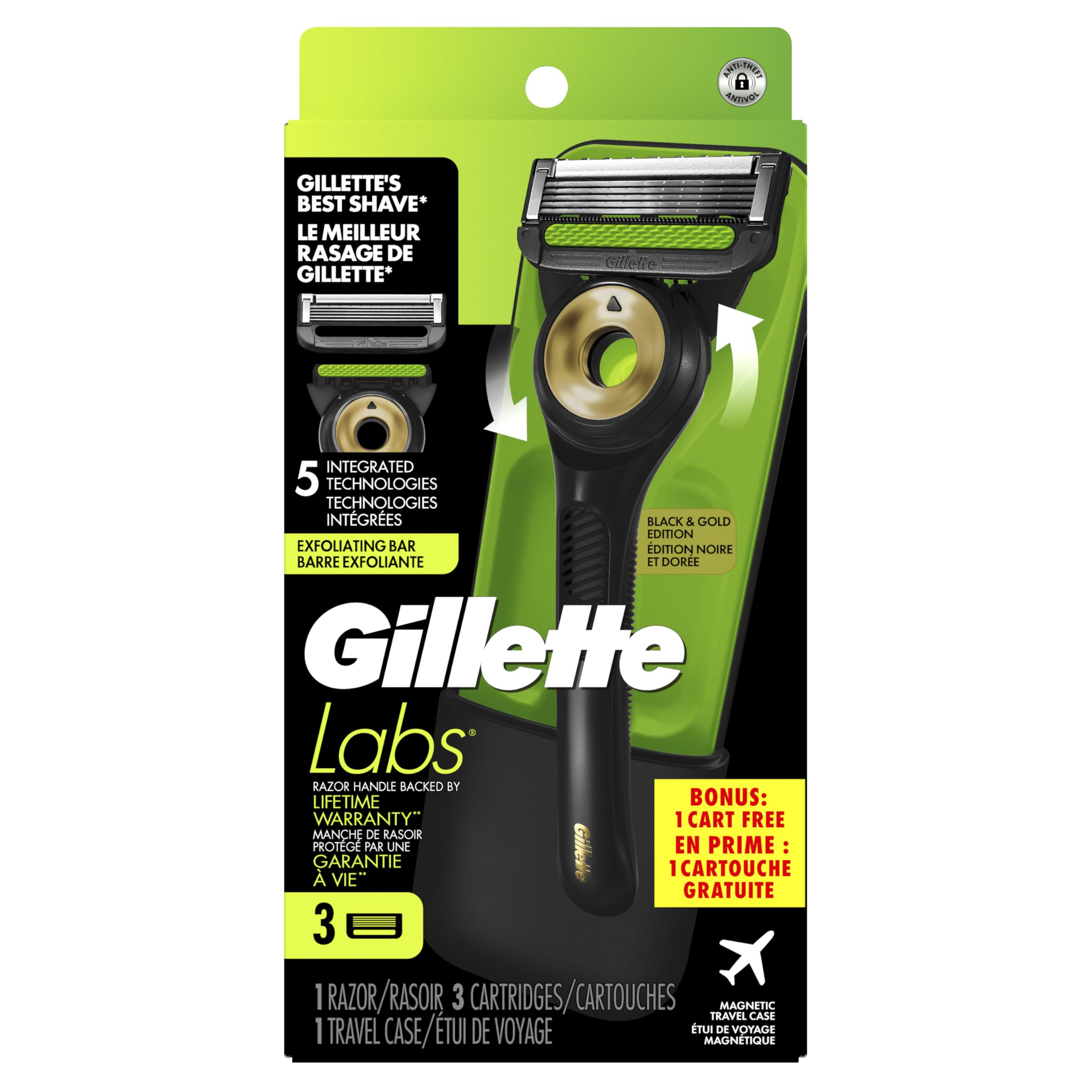 GilletteLabs with Exfoliating Bar Sharp White Edition Shaving Razor for ...