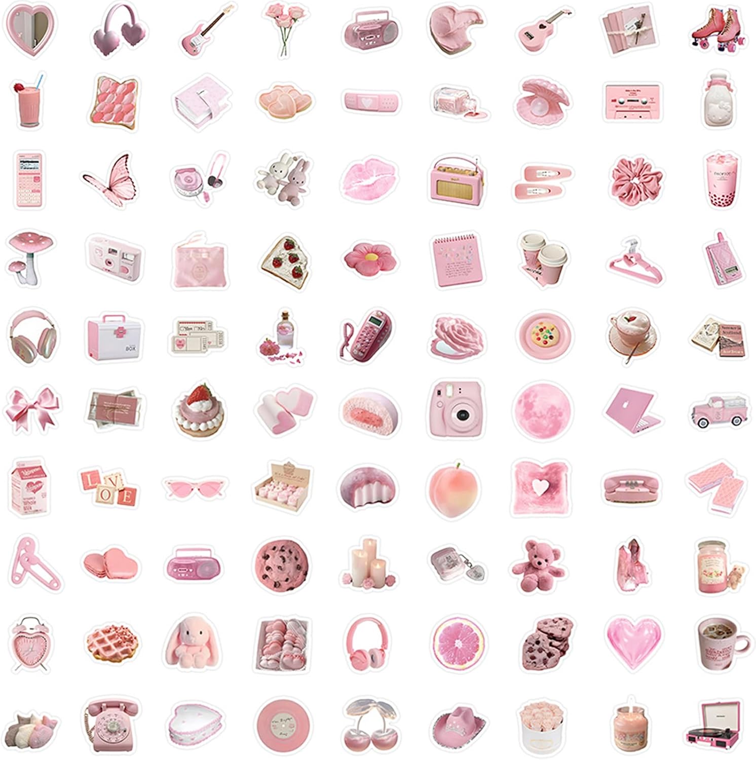 Amazon.com: 100PCS Coquette Stickers, Coquette Aesthetic Pink Stickers ...
