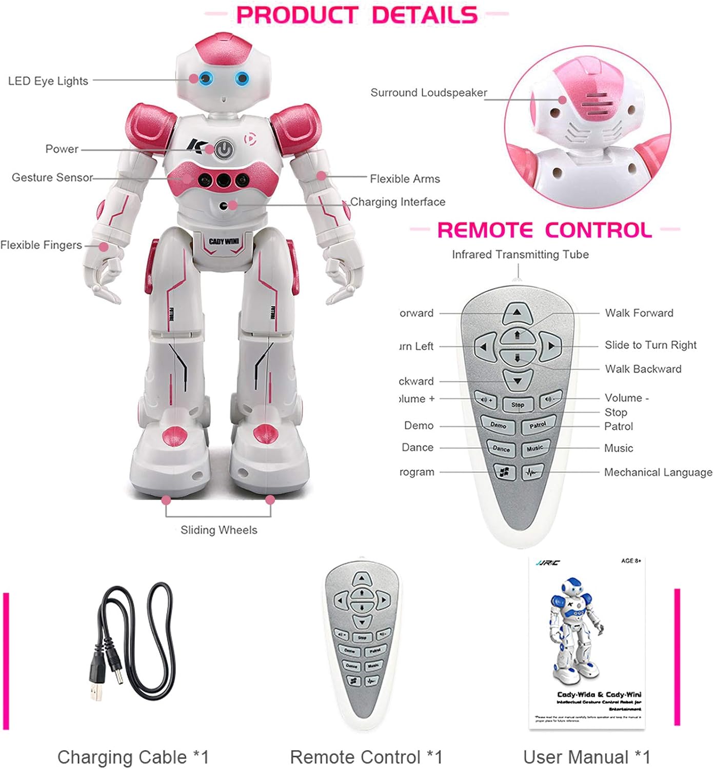 Gesture Sensing RC Smart Robot Toy for Kids - Programmable Educational ...