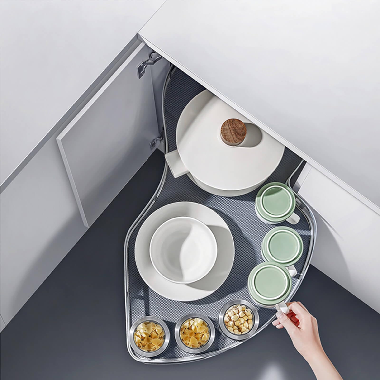 Blind Corner Cabinet Organizer Right Side Swing Out Lazy Susan Tray for ...