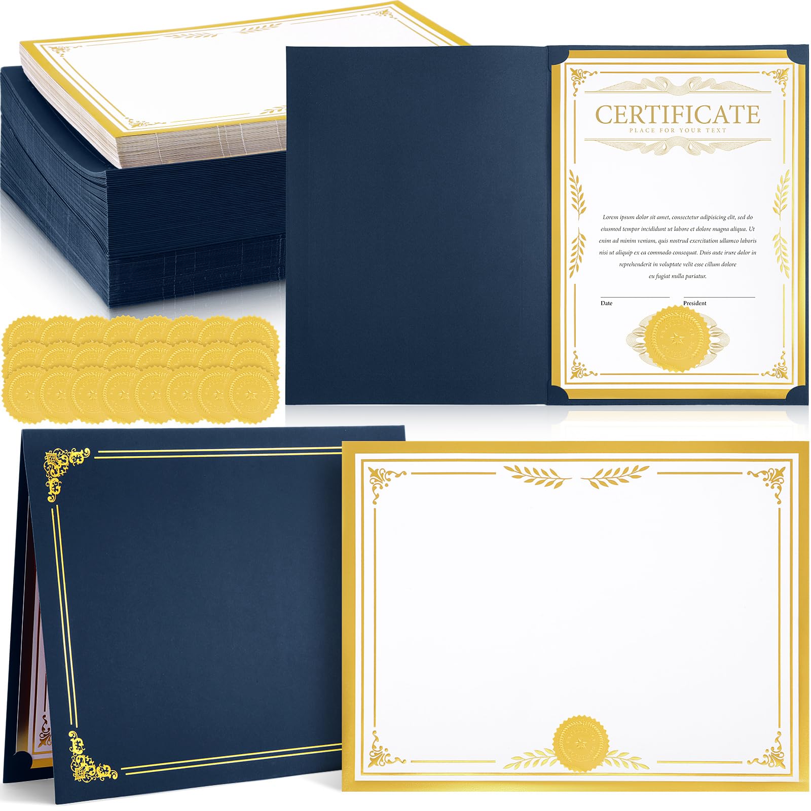 Fainne 300 Pcs Certificate Kit Includes 100 Pcs Certificate Holders 100 ...