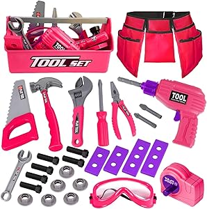 Amazon.com: LOYO Kids Tool Set - Toddler Tool Set with Kid Tool Belt Tool Box & Electronic Toy ...