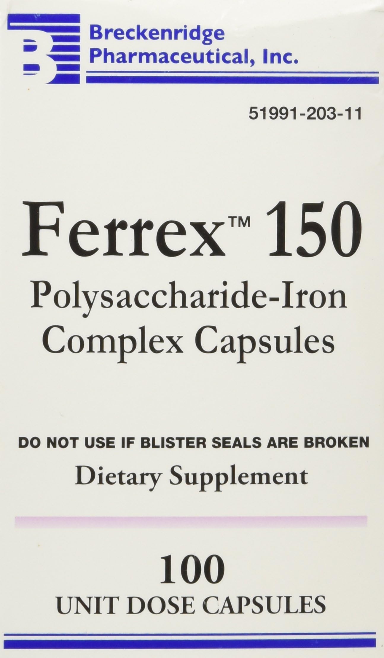 Amazon.com: Breckenridge Ferrex 150 Polysaccharide Iron Complex Caps ...