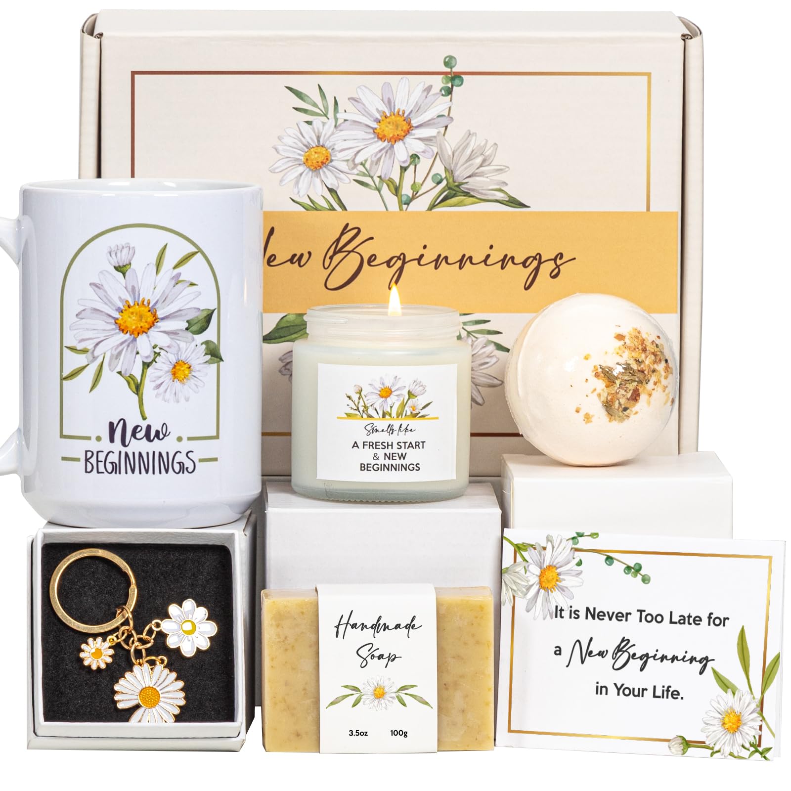 Amazon.com: New Beginnings Gifts for Women, Daisy Gift Basket for ...