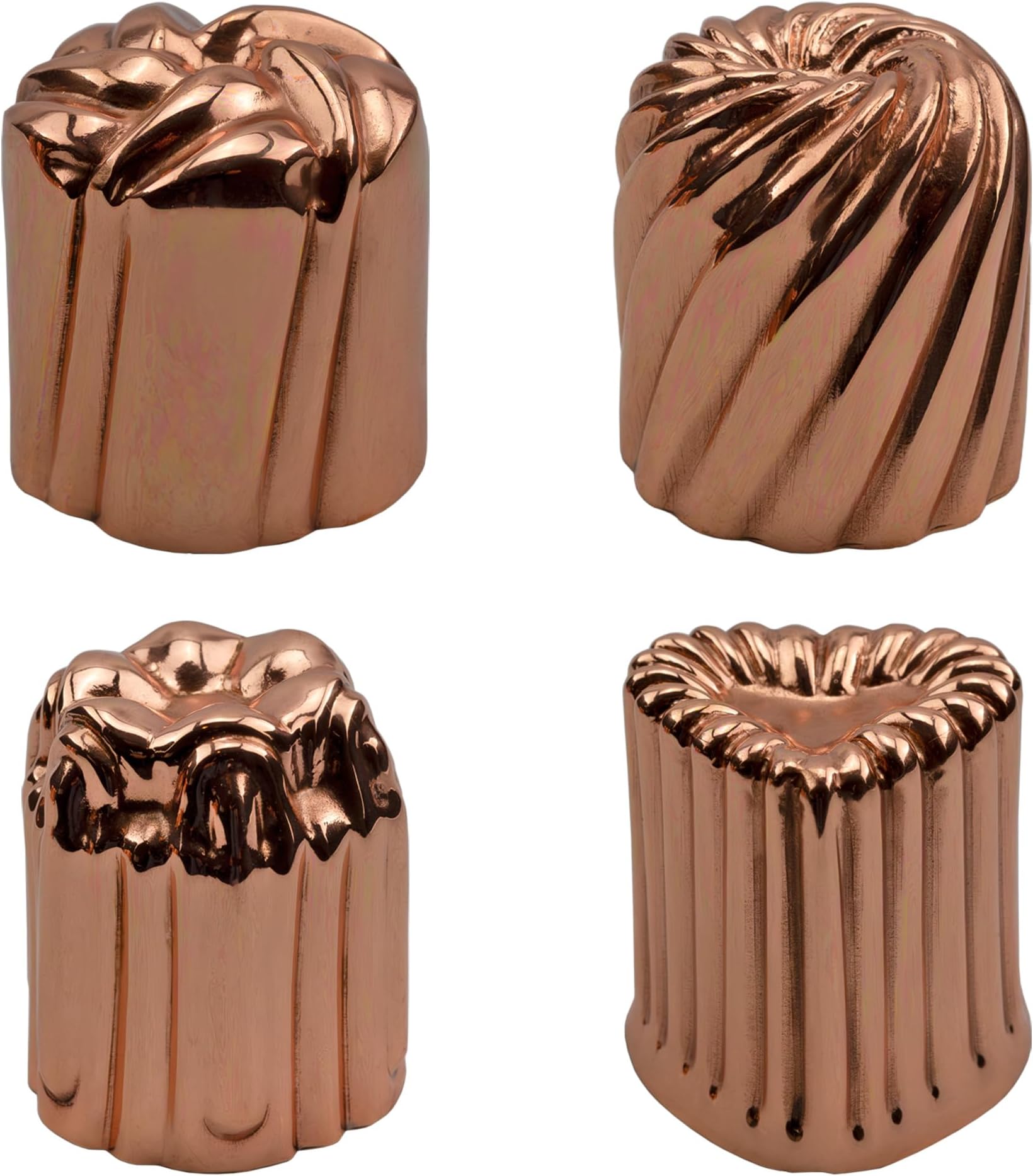 Amazon.com: Mauviel M'Passion 4-Piece Copper Tinned Canele Mold Set, 1. ...