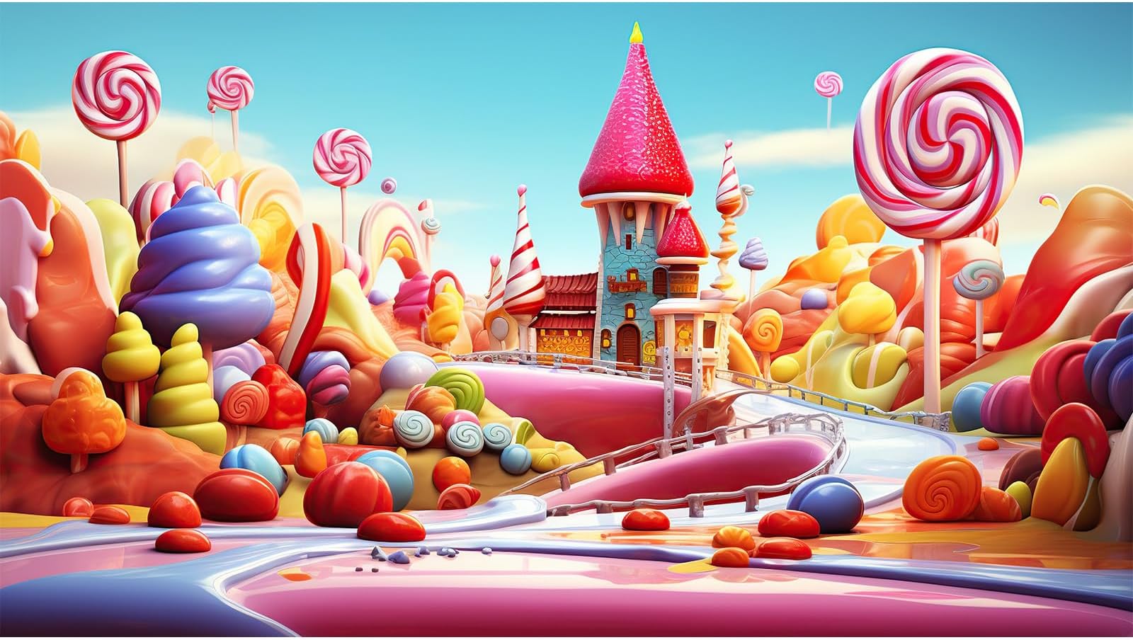 Amazon.com : 7x5ft Sweet Candy Backdrop Pastel Colors Fairy Tale Candy ...