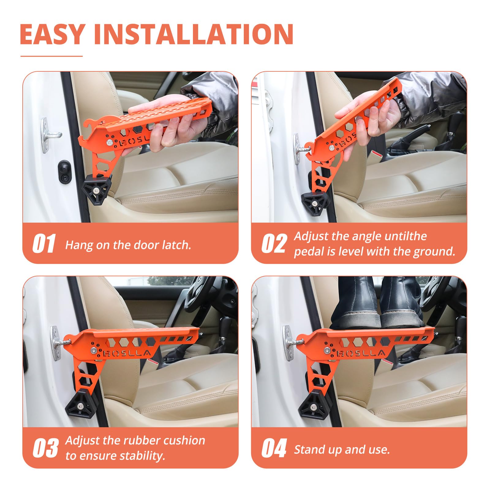 Boslla Universal Car Door Step, Foldable Car Door Step for Car Roof ...