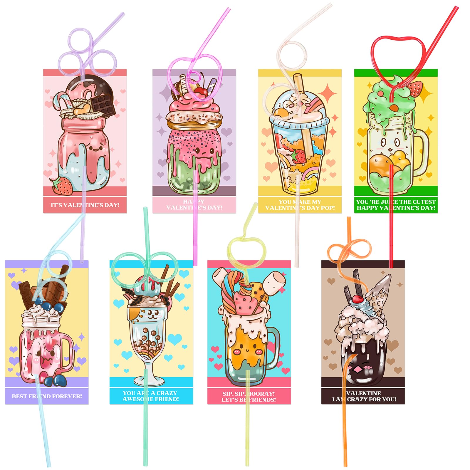 Valentines Day Cards for Kids,32 Pack Valentines Cards with 32 Crazy ...