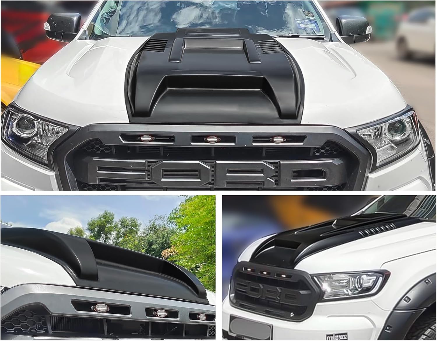 JHCHAN Bonnet Scoop for Ford Ranger Accessories 2015-2022 Wildtrak ...