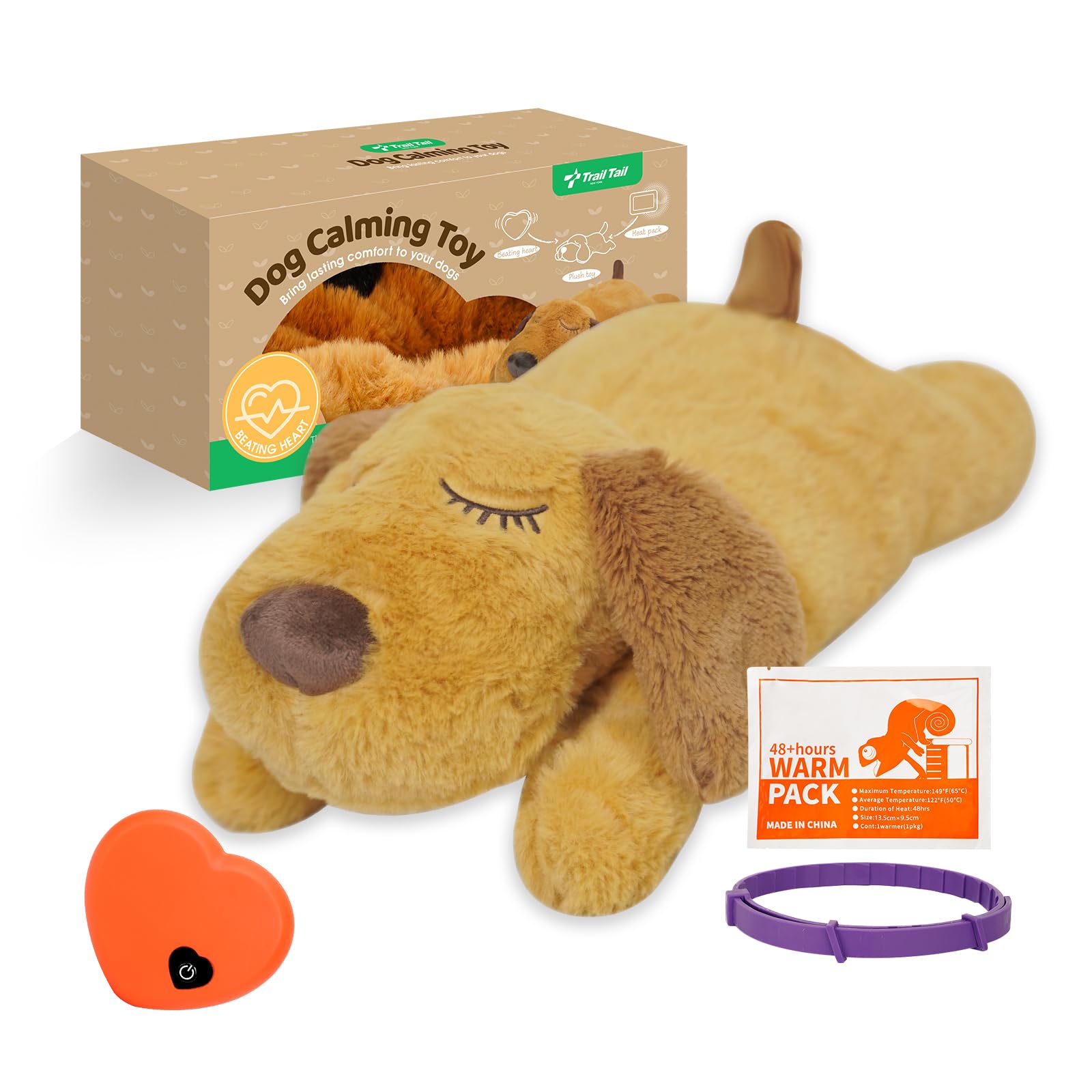 Amazon.com: Trail Tail Dogs Calming Toy with Heartbeat, Dog Anxiety ...