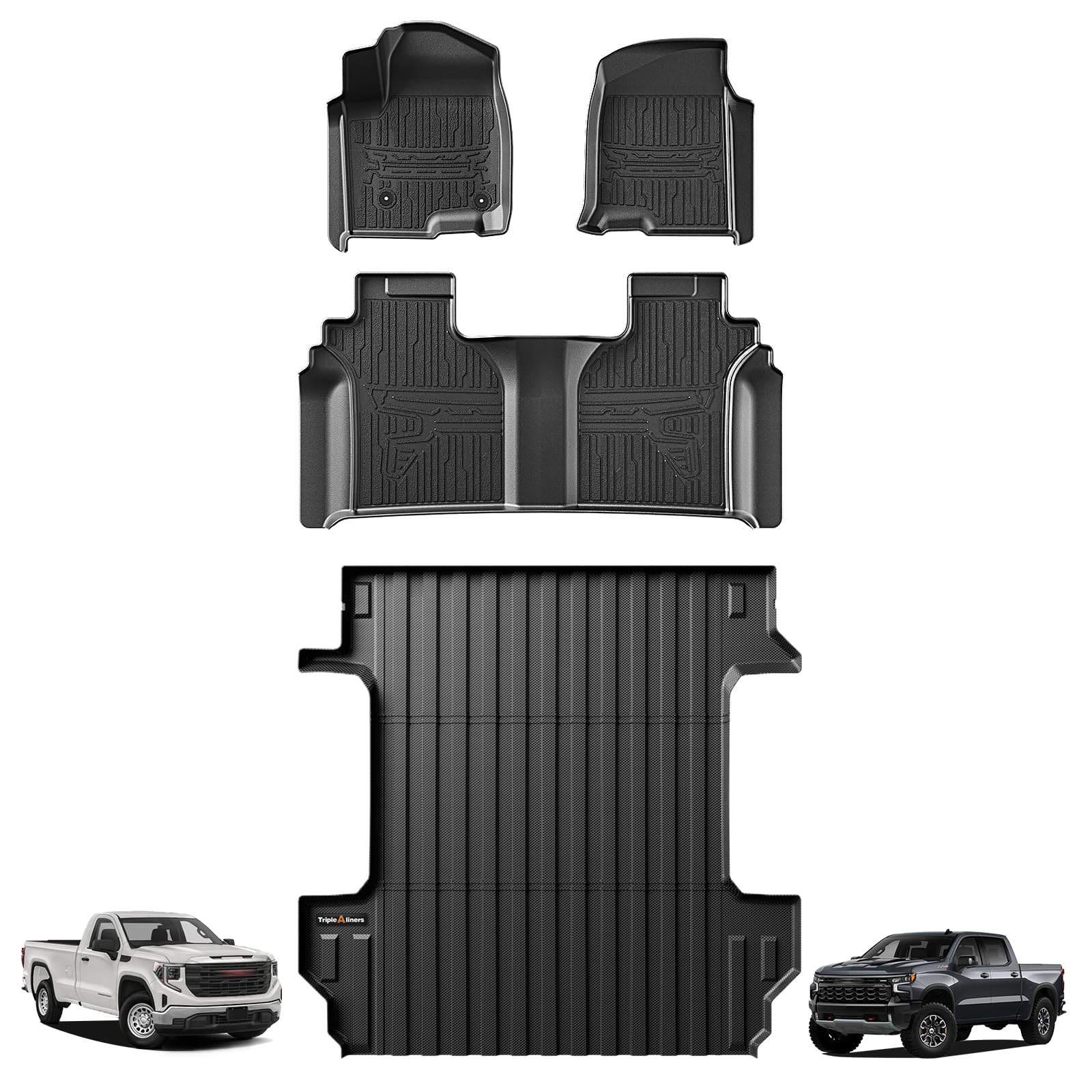 Amazon.com: TripleAliners Truck Bed Mat & Floor Mats Front Rear Full ...