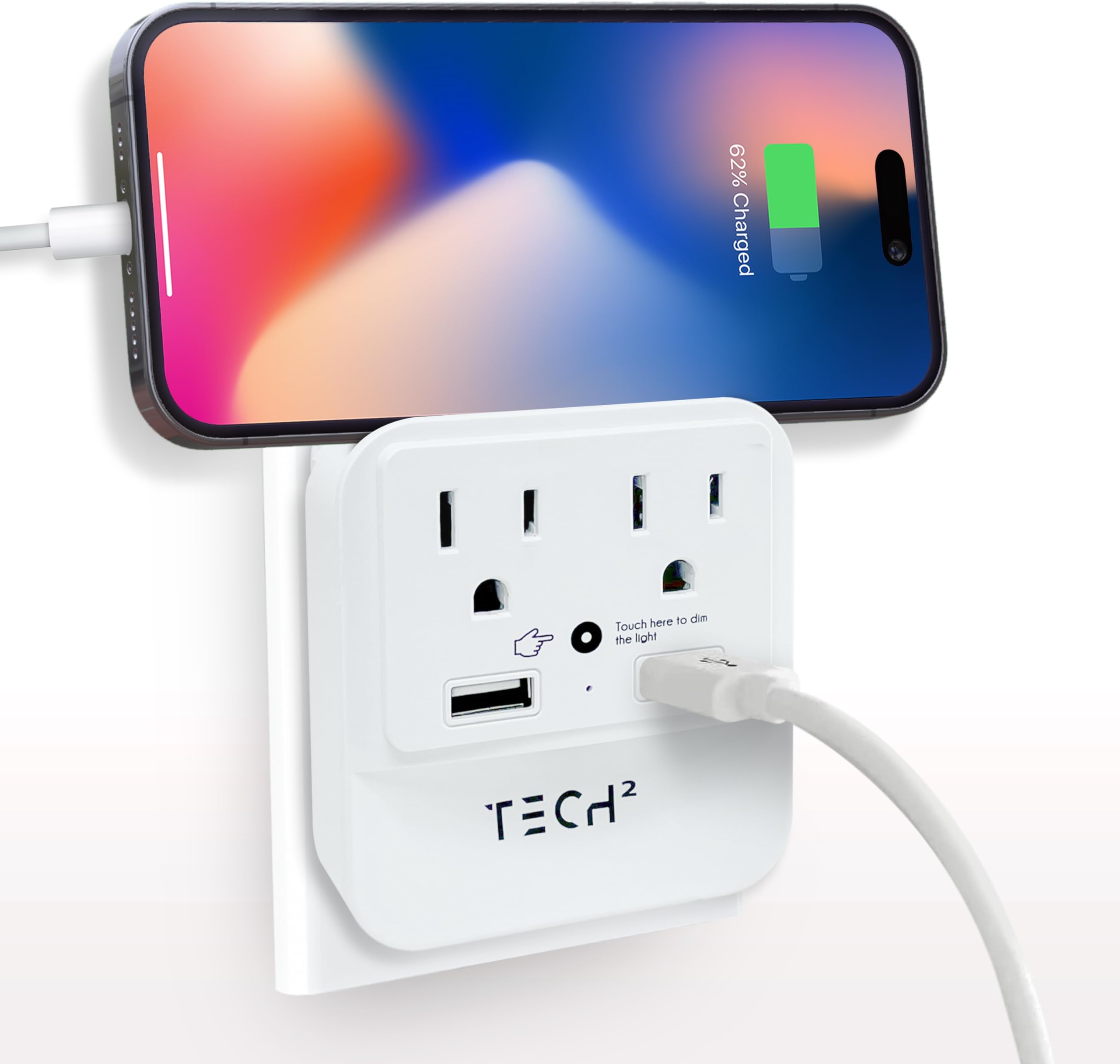 Amazon.com: Wall Outlet Extender with Shelf and Night Light, Surge ...