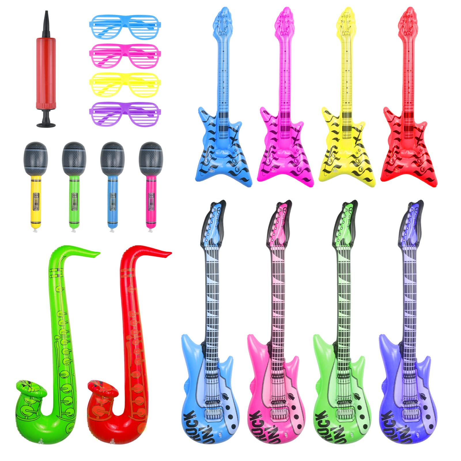 Amazon.com: Inflatable Instruments Rock and Roll Party Decorations ...