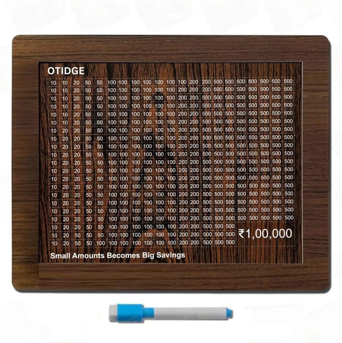 Buy Eitheo Wooden Piggy Bank | 1 Lakh Money Saving Box with Numbers ...