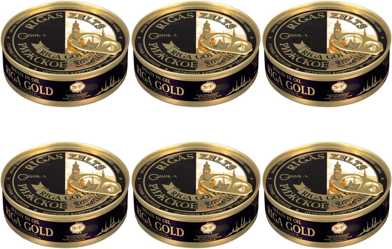 Amazon.com: Riga Gold, Smoked Sprats in Oil - 8.82 oz/250g (Pack 3 ...