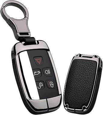 ontto Key Cover Fit for Land Rover Key Case Metal Leather Key Holder ...