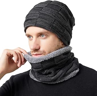 Amazon.com: HUAMULAN Conjunto de gorro de invierno para hombre y mujer ...