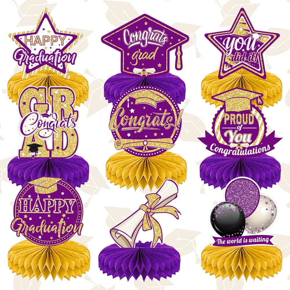 Hying 9 PCS Graduation Honeycomb Centerpieces 2023 Congrats Grad ...