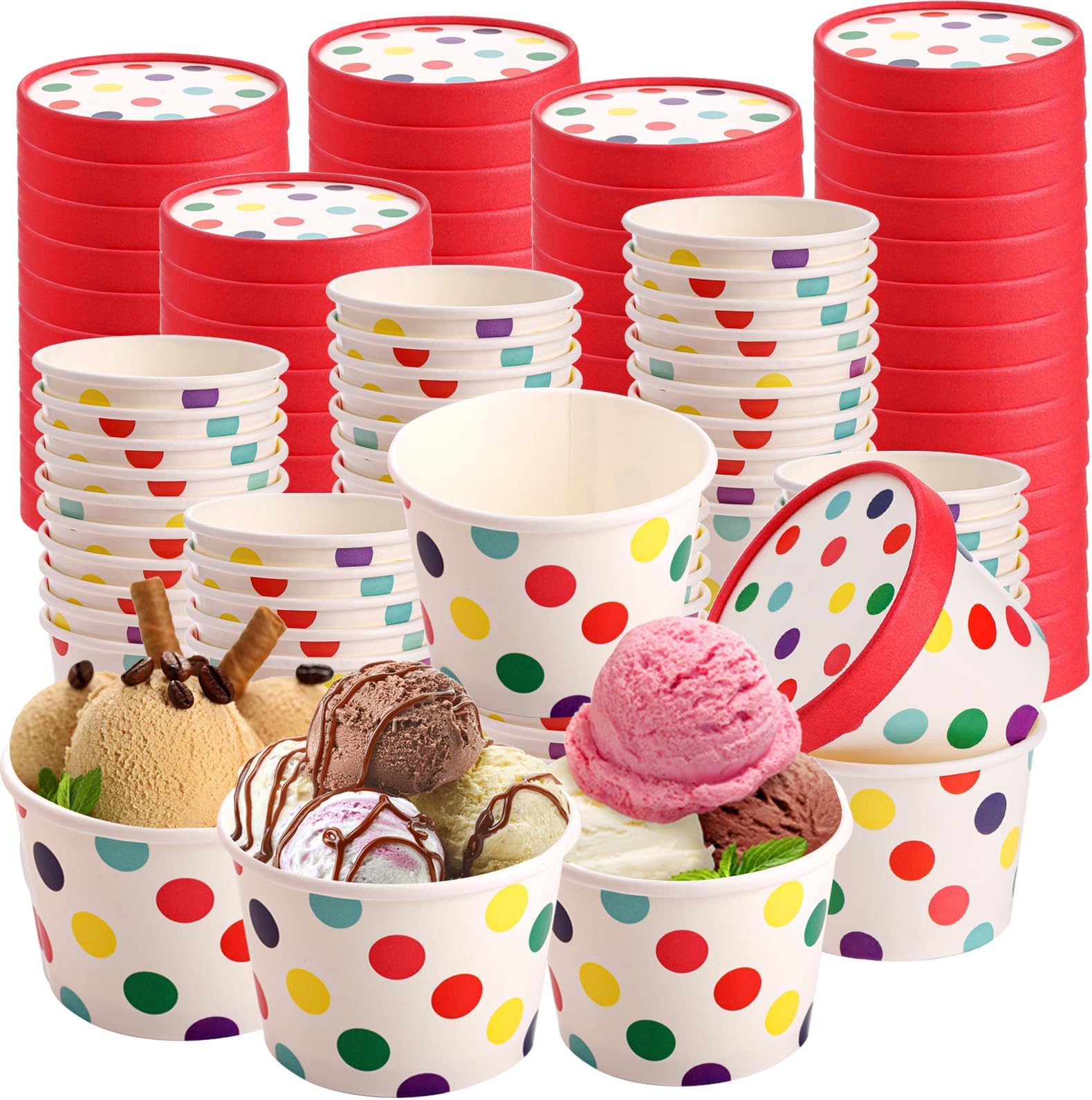 Amazon.com: CZWESTC 50 PCS Ice Cream Cup, Disposable Ice Cream Bucket ...