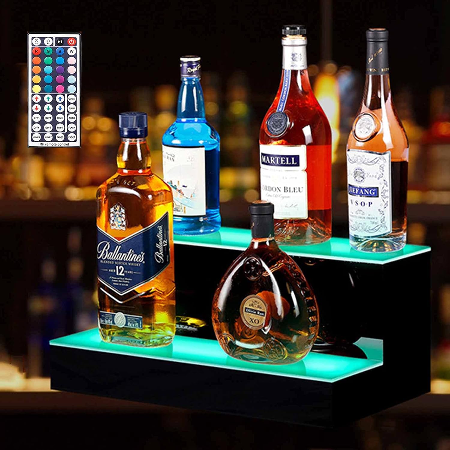 Amazon.com: TOYOCC Led Lighted Acrylic Liquor Bottle Display Rack, 2 ...