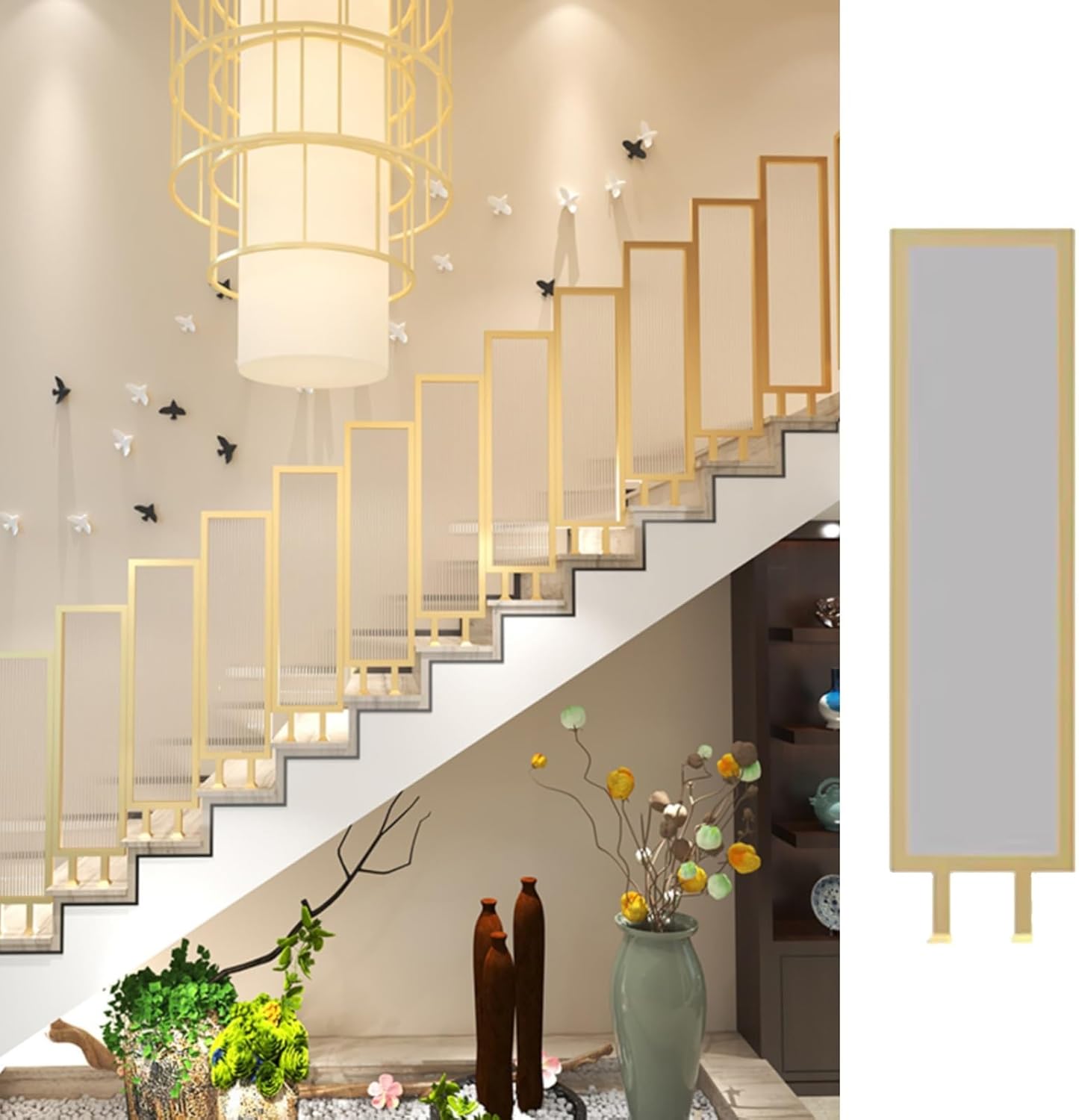 Amazon.com: BBHW Stair Balusters Floor Mount Stair Railing Handrail ...