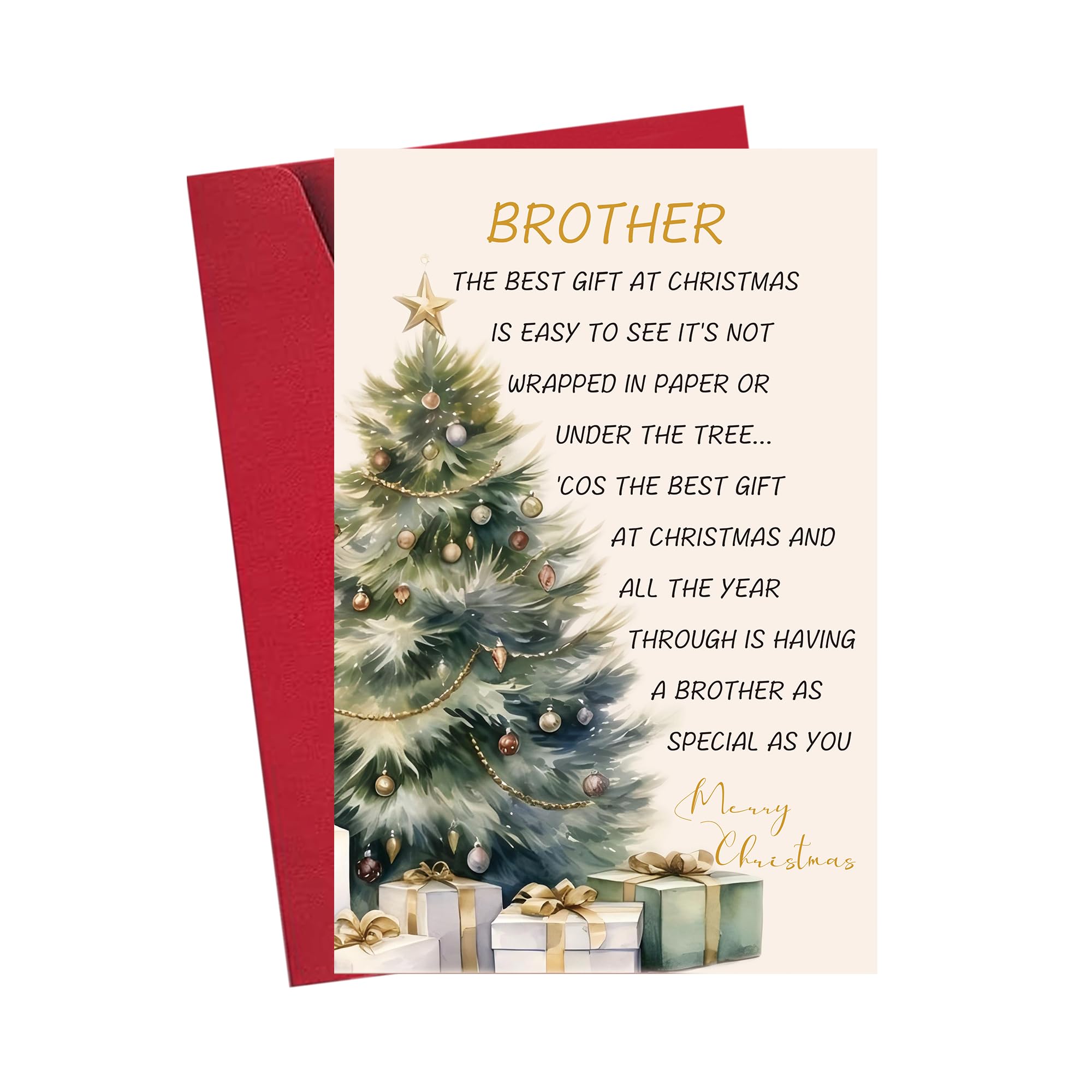 Amazon.com : FSSDAS Funny Brother Christmas Card With Envelope, Great ...