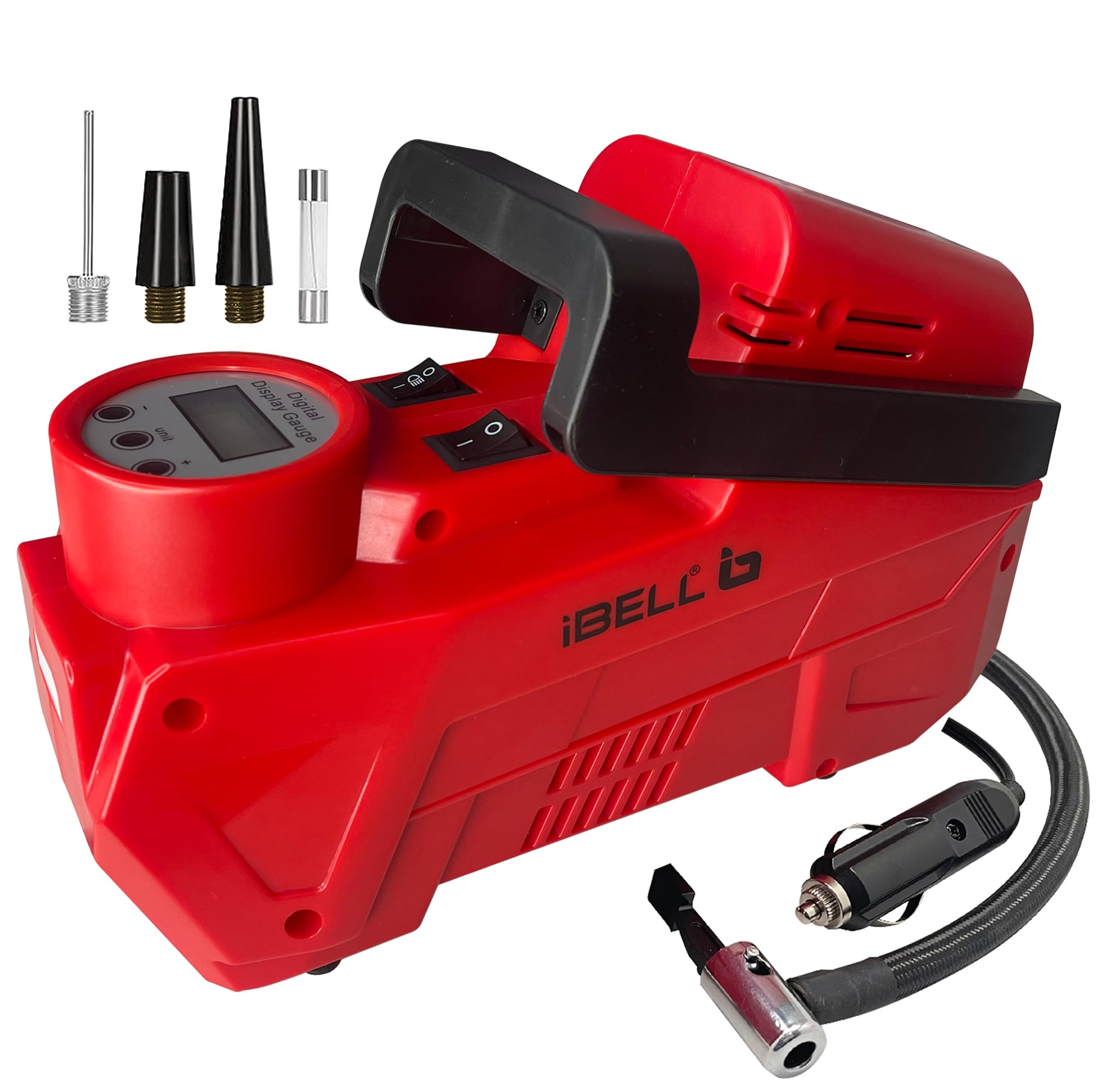 IBELL CA12-94 Digital Tyre Inflator/Air Compressor for car, 150W, Metal ...
