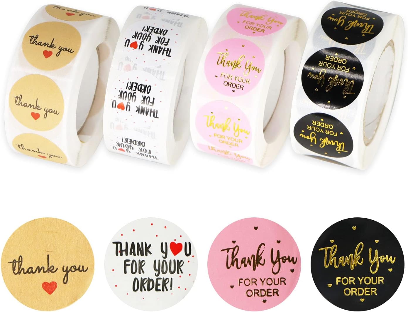2000pcs Thank You Stickers, 2.5cm/1inch Thank You for Your Order ...