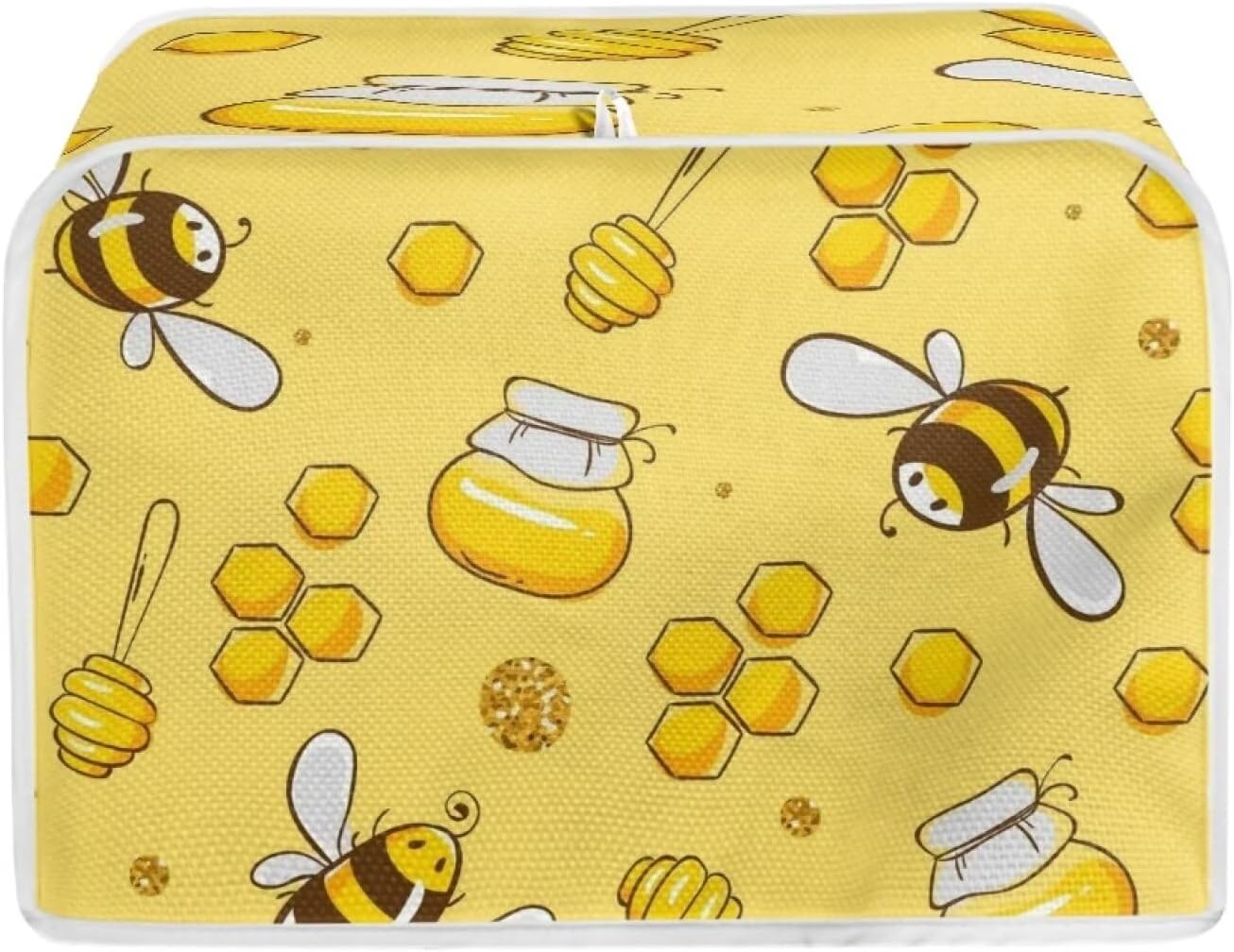 POLERO Cute Honey Bee Print 2 Slice Toaster Cover with Hook, Small ...